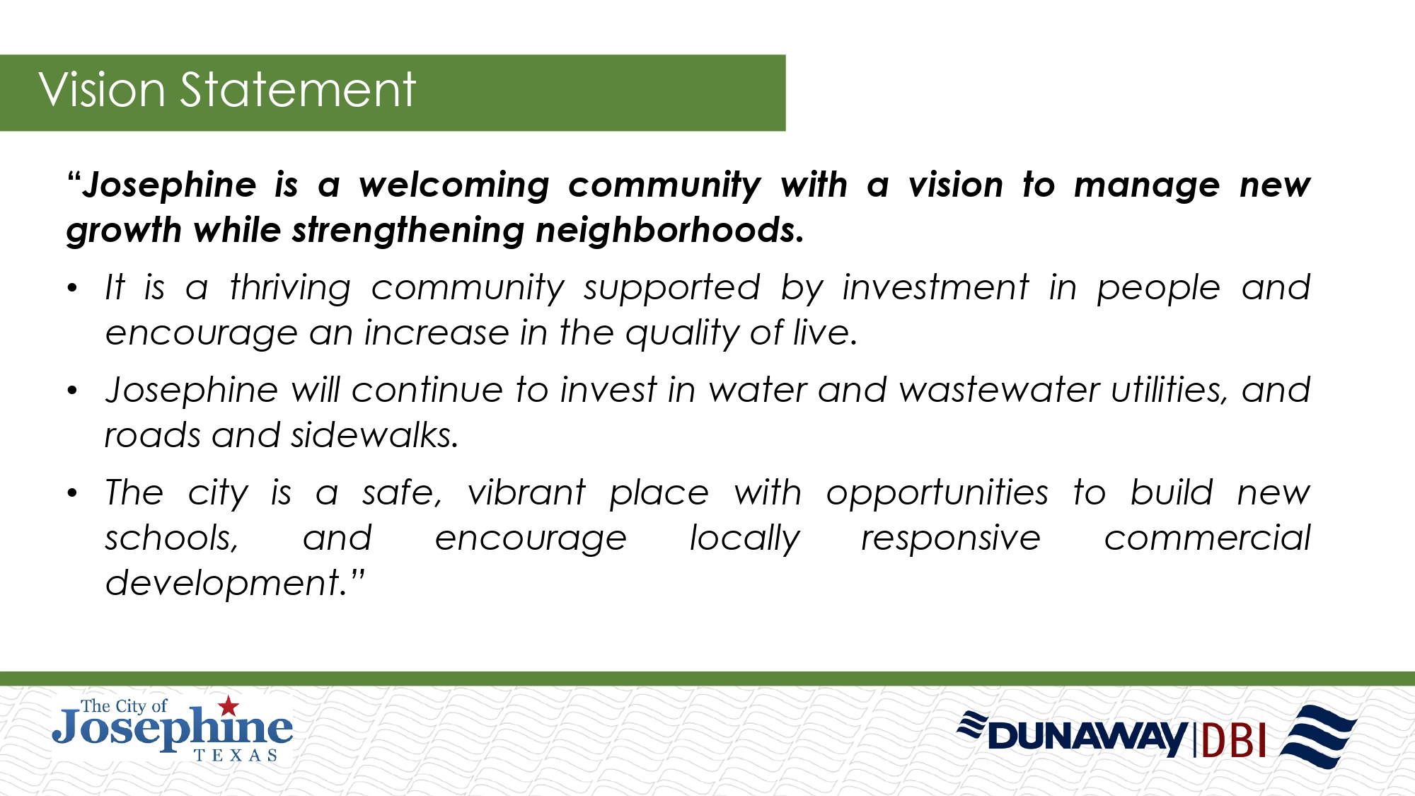 Residents and Visitors - City of Josephine, TX - Est. 1888