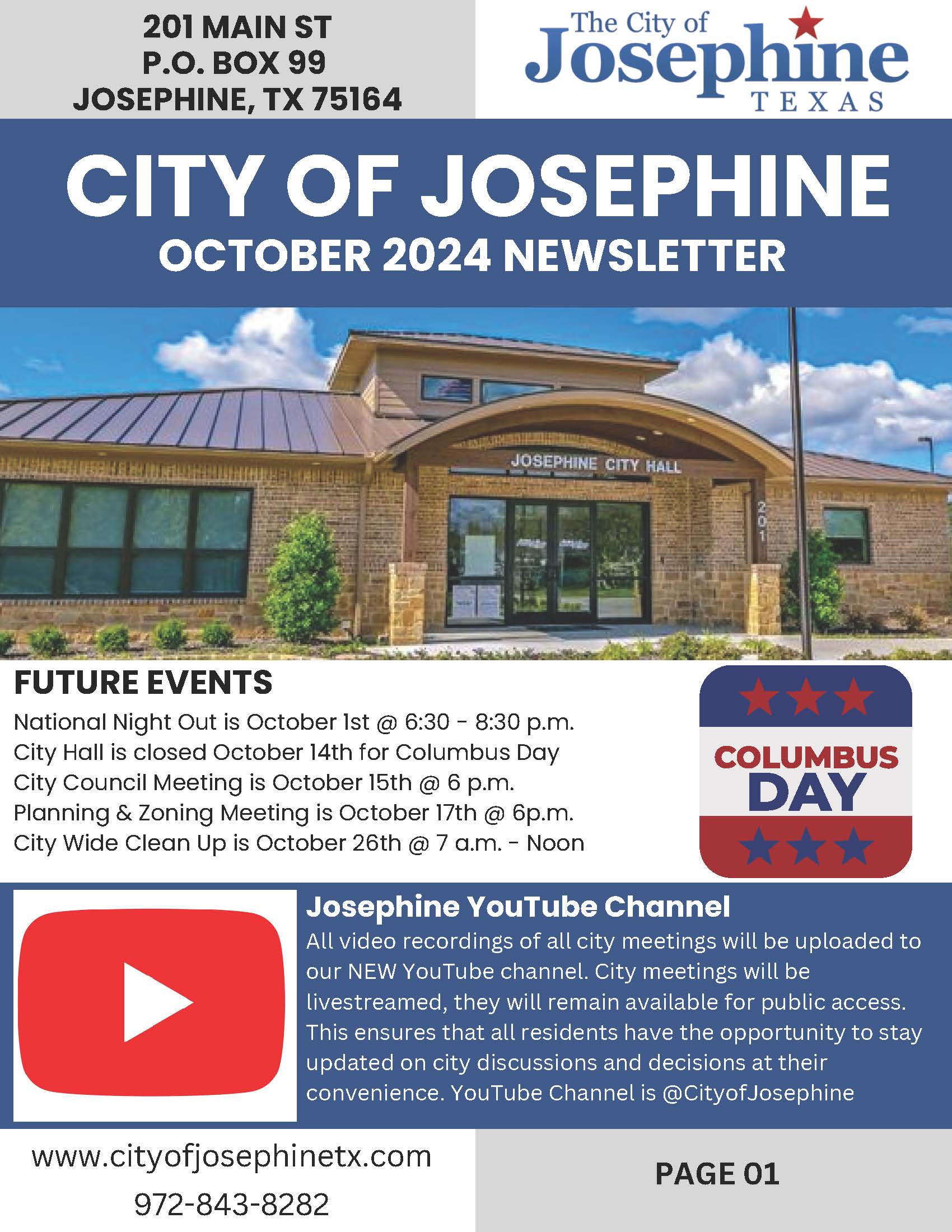 Residents and Visitors - City of Josephine, TX - Est. 1888