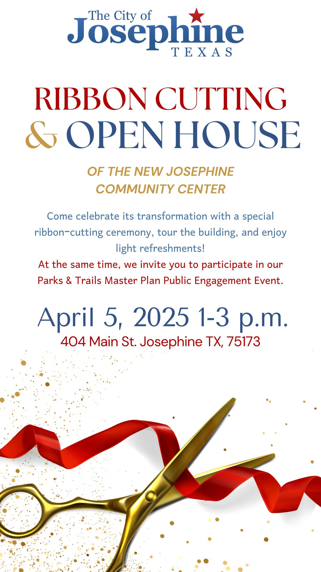 Community Center Ribbon Cutting - City of Josephine, TX - Est. 1888